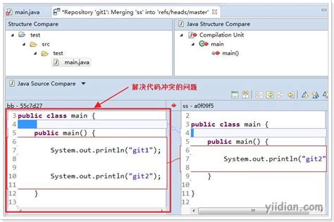 Eclipsegit解决代码冲突 Git教程 一点教程