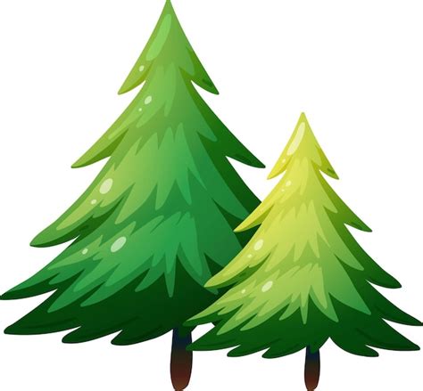 흰색 배경에 고립 된 나무 프리미엄 벡터