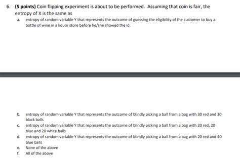 Solved 6 5 Points Coin Flipping Experiment Is About To Be