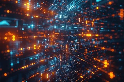 Premium Photo Binary Code Tech Background With Glowing Lights Futuristic Digital Cyberspace