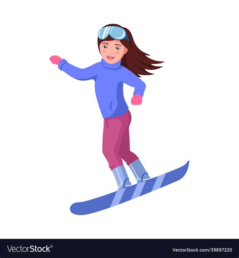Snowboarding Vector Girl