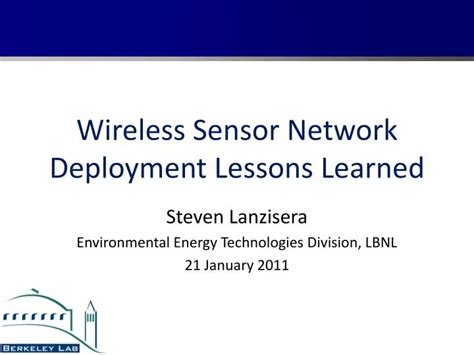 Ppt Wireless Sensor Network Deployment Lessons Learned Powerpoint Presentation Id2412749