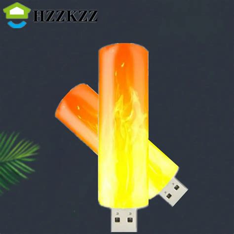 Led Usb Atmosphere Light Flame Flashing Candle Lights Book Lamp For