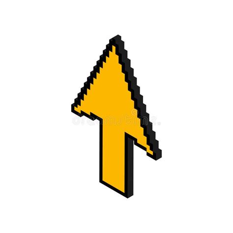 Arrow Pixel Icon Web Cursor Click Mouse Symbol Computer Pointer Vector Illustration Stock