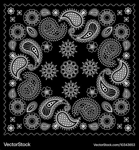 Black And White Bandana Print Royalty Free Vector Image