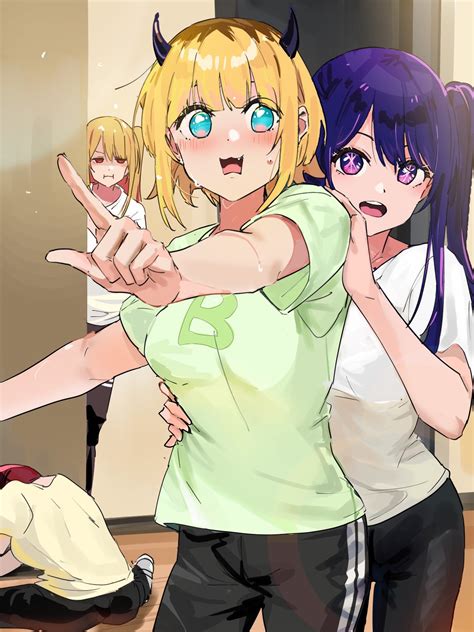 Arima Kana Hoshino Ai Hoshino Ruby And Memcho Oshi No Ko Drawn By Funi Mu Danbooru