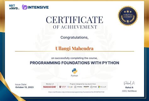 ullangi mahendra on linkedin successfully completed python programming