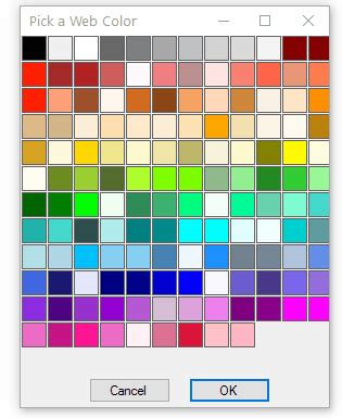 C Web Color Palette Winform