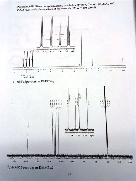 Solved Below Proton Curbon Ehimqc Prubleu 105 Given The Spechroseopie Mw 208 Pymol Gcosy