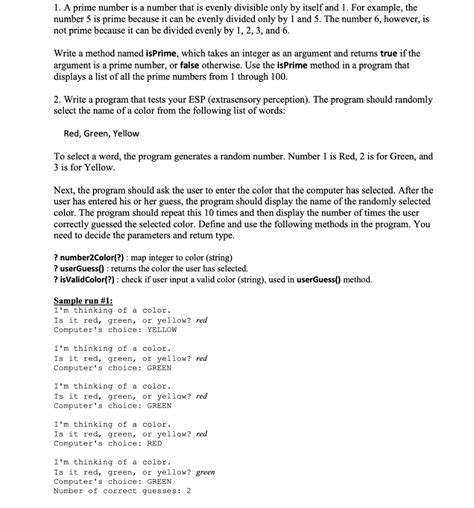 Solved 1 A Prime Number Is A Number That Is Evenly