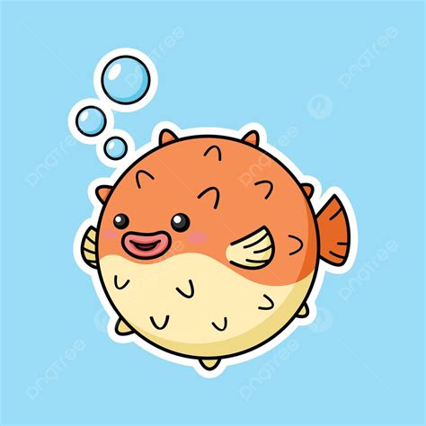Premium Vector Graphics Of An Adorable Puffer Fish Cartoon Character In