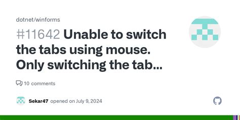Unable To Switch The Tabs Using Mouse Only Switching The Tab Can Be