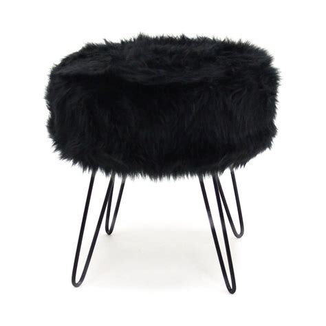Round Faux Fur Shaggy Poufs Hassocks