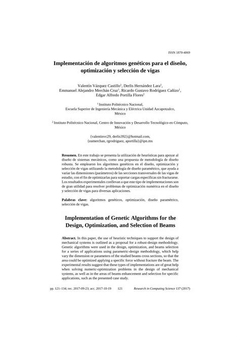 Pdf Implementación De Algoritmos Genéticos Para El Diseño Dokumen Tips