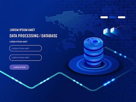 Premium Vector Big Data Flow Processing Concept Cloud Database Isometric Vector