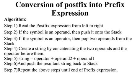 Postfixtoprefixconversionstack Applicationppt