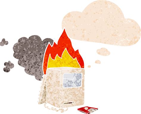 Cartoon Broken Computer And Thought Bubble In Retro Textured Style Vector Art At Vecteezy