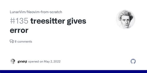 Treesitter Gives Error · Issue 135 · Lunarvimneovim From Scratch · Github