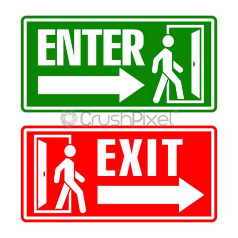 Entry And Exit Sign Stock Vector 3669669 Crushpixel