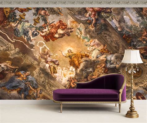 Baroque Wallpaper Renaissance Wall Art Italian Art Ceiling Fresco By