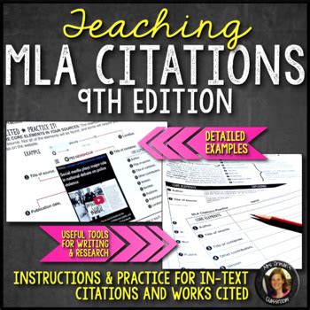 MLA Style Format 8th Edition Citations Instructions Practice Examples