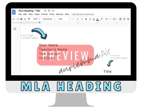 MLA Heading Anchor Chart Set MLA Format English Teacher Etsy
