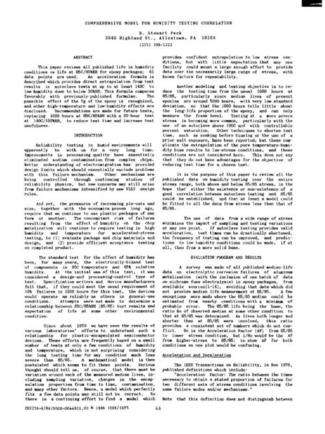 Humidity Testing Correlation In Peck Comprehensive Model Pdf Linear Regression Regression Humidity Testing Correlation In Peck Comprehensive Model Pdf Linear Regression Regression
