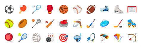 Ilustración De Colección De Emoticonos All Sport Conjunto De Iconos De Emoji De Deportes De