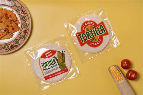 Premium Psd Tortilla Packaging Mockup Design