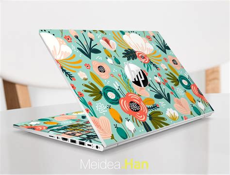 Laptop Skin Hp Envy X360 Skin Personalized Customizable Green Marble