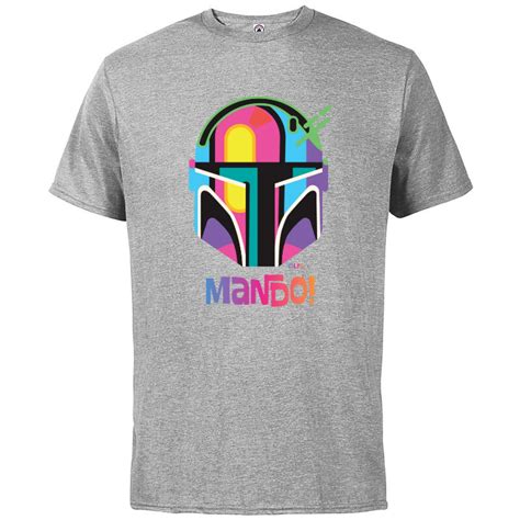 Star Wars The Mandalorian Mando Helmet Neon Short Sleeve Cotton T