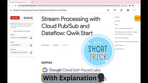 stream processing with cloud pub sub and dataflow qwik start qwiklabs gsp903 quick
