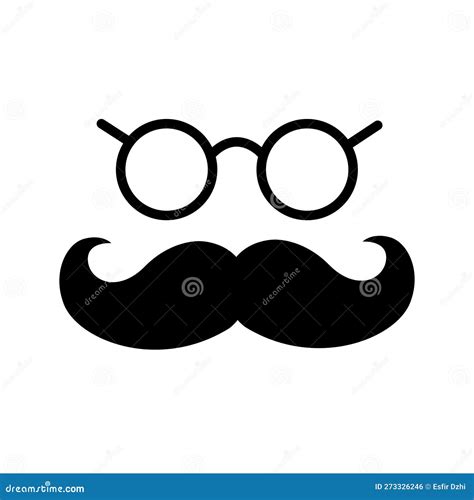 Nerd Glasses And Mustaches Icon Black Vector Icon Isolated Stock Vector Illustration Of