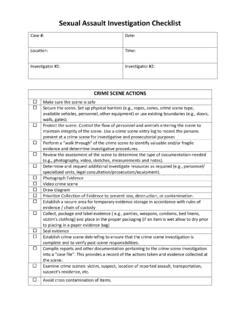 Sexual Assault Investigation Checklist UT System Sexual Assault Investigation Checklist Ut