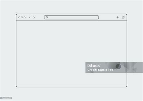 Web Browser Window Mockup Ui Monochrome Design Template Stock