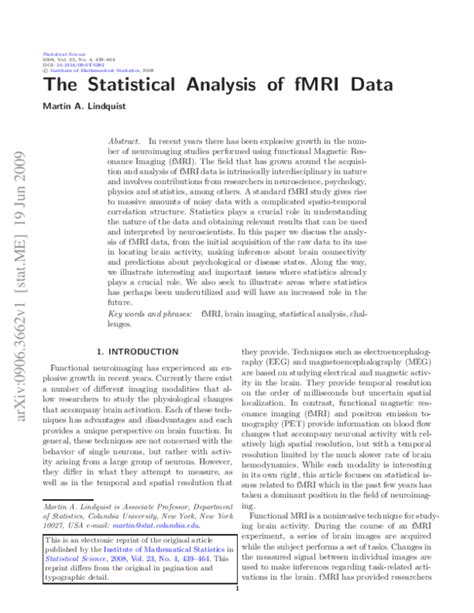 pdf statistical analysis of fmri data
