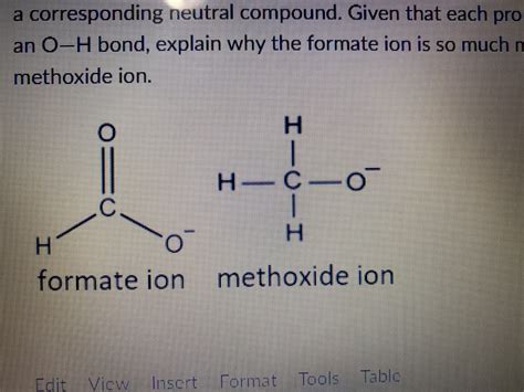 Answered Methoxide Ion H C H Formate Ion… Bartleby