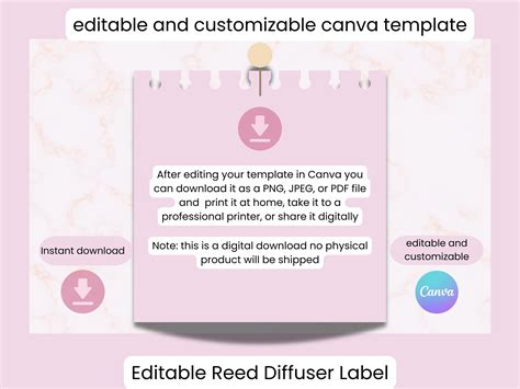 Reed Diffuser Label Canva Template Editable Label For Spa Products Label Design Nature