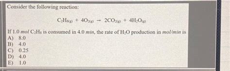 Solved Consider The Following Reaction Chegg