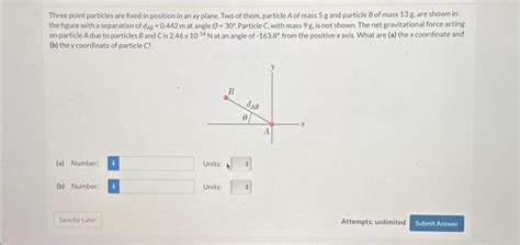 Solved Three Point Particles Are Fixed In Position In An Xy Chegg