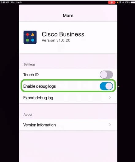 Debug Logs On The Cisco Business Mobile App Cisco