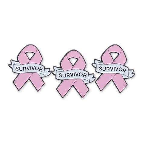 Survivor Pink Ribbon Breast Cancer Awareness Enamel Pin