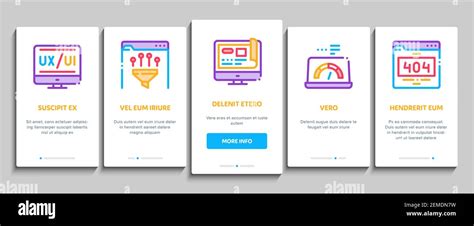 Web Design Development Onboarding Elements Icons Set Vector Stock