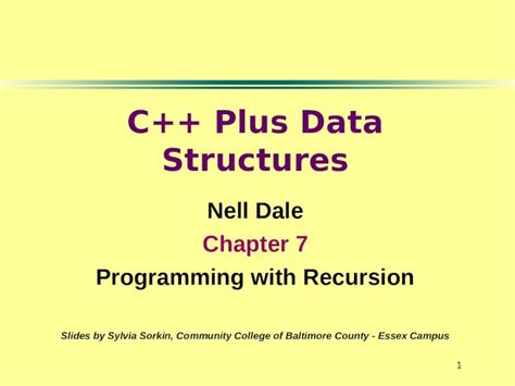 Ppt 1 C Plus Data Structures Nell Dale Chapter 7 Programming With