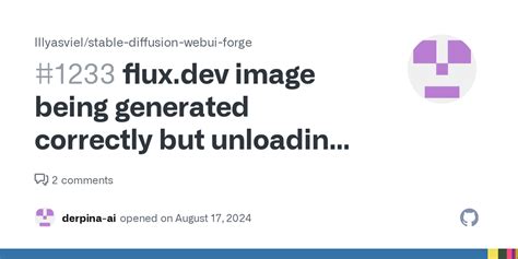 Fluxdev Image Being Generated Correctly But Unloading Model After