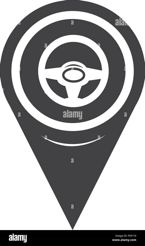 Map Pin Pointer Car S Steering Wheel Icon Stock Vector Image Art Alamy