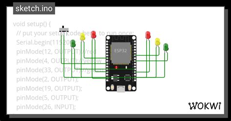 Traffic Signal Wokwi Esp32 Stm32 Arduino Simulator