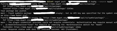 Bug Dotnet Nuget Push Not Detecting Apikey For 3rd Party Symbol