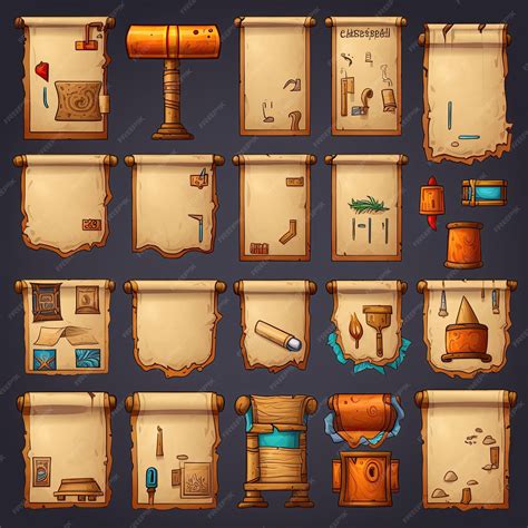 Premium Photo Ui Papyrus Scroll Game Ai Generated Element Retro Sheet