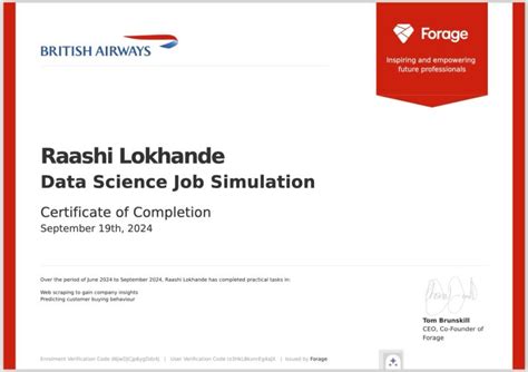 Raashi Lokhande On Linkedin I Just Completed British Airways Data